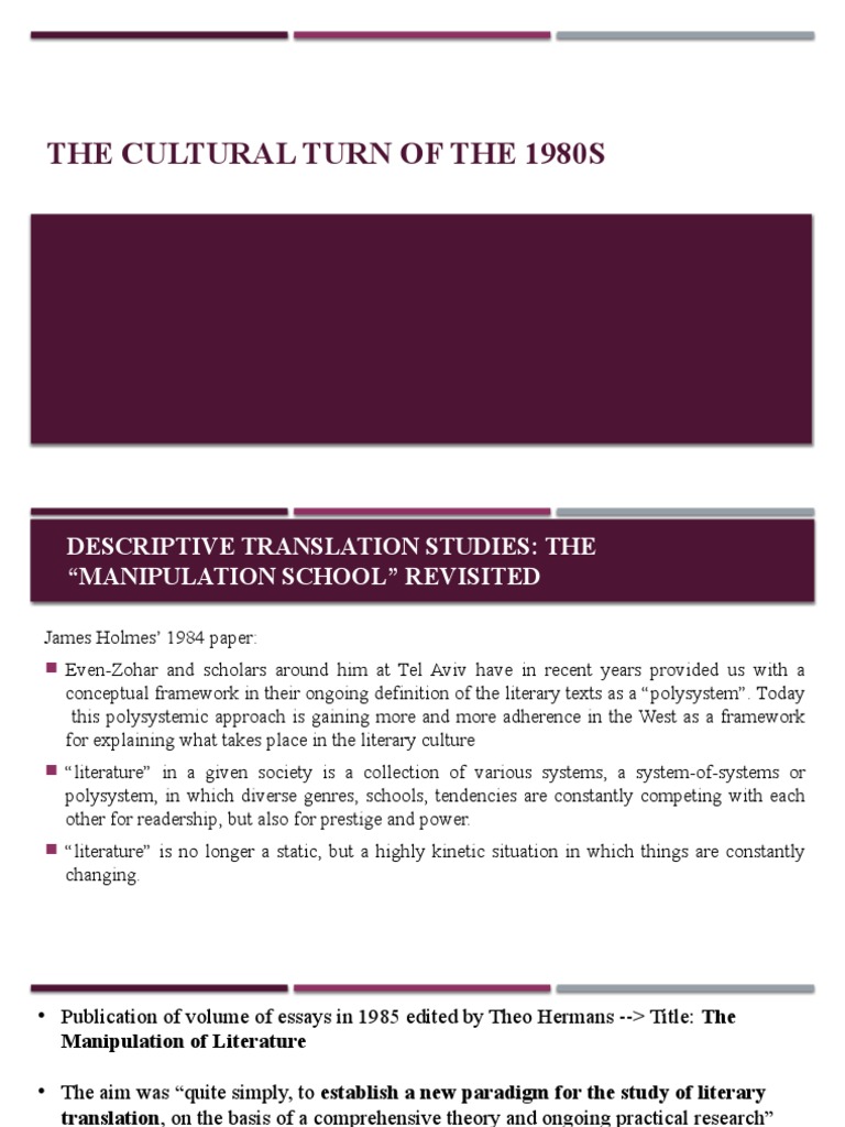 The Cultural Turn of The 1980s | PDF | Translations | Deconstruction