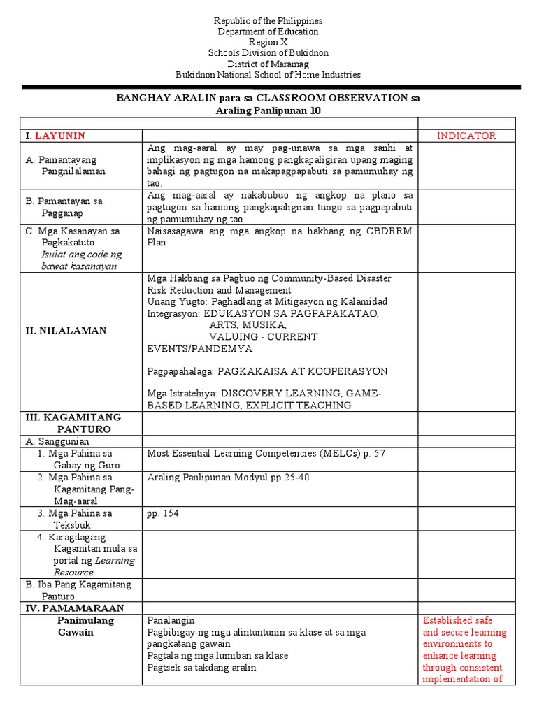 DLP AP10 Mga Hakbang Sa Pagbuo NG Community Based Disaster Risk Reduction and Management Plan | PDF