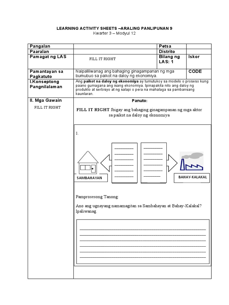 Learning Activity Sheets - Q3 | PDF