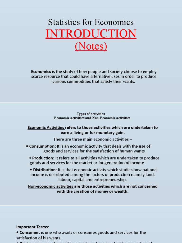 Statistics For Economics | PDF | Statistics | Economics