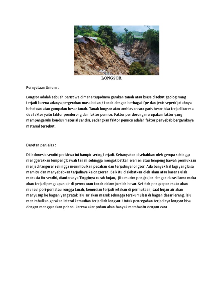 Penyebab dan Pencegahan Longsor | PDF | Sains & Matematika