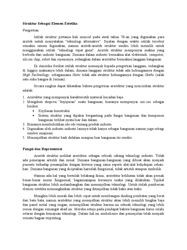 Struktur Sebagai Elemen Estetika | PDF