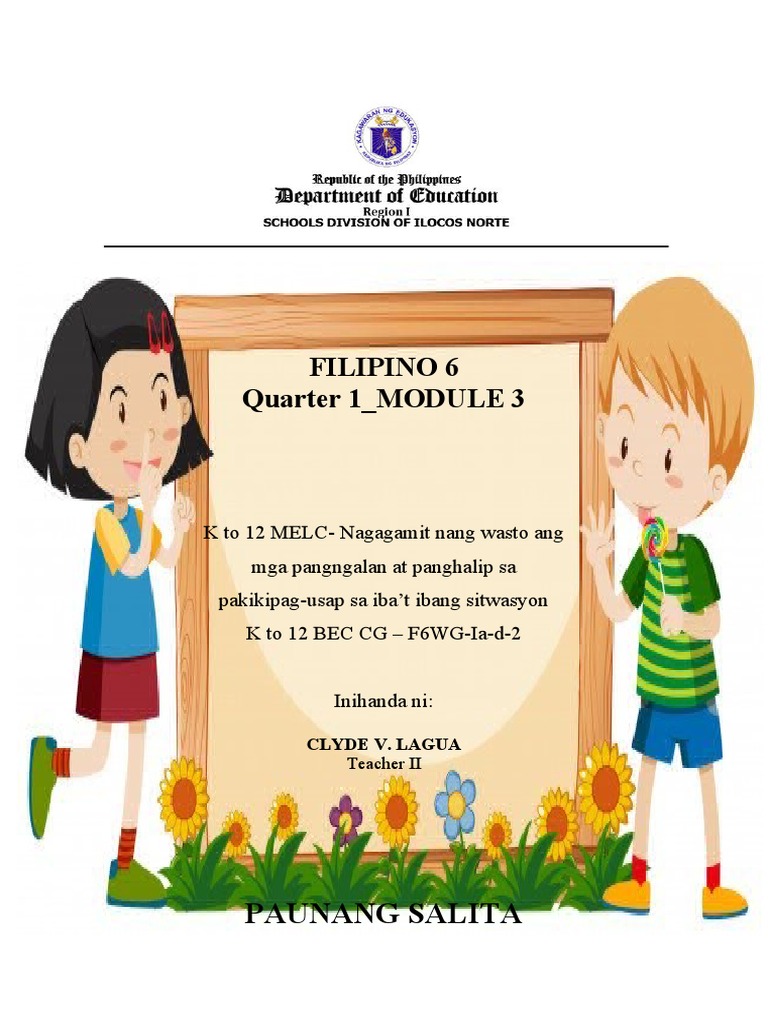 #3 FIL6-Q1-Week-MELC03-MOD - Lagua, Clyde - Suerte Lagua | PDF