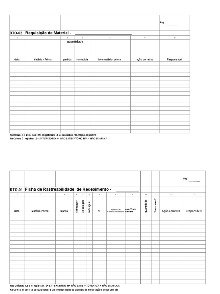 Planilhas de Rastreabilidade | PDF