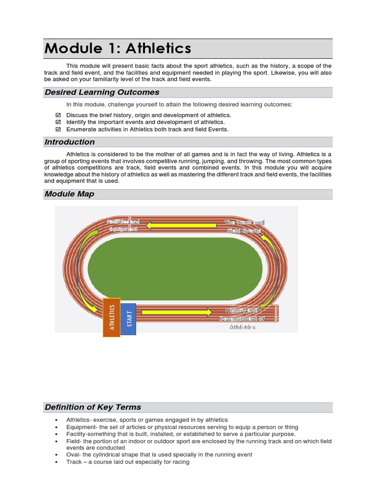 Learning Material 1 in Athletics | PDF | Track And Field | Sport Of ...