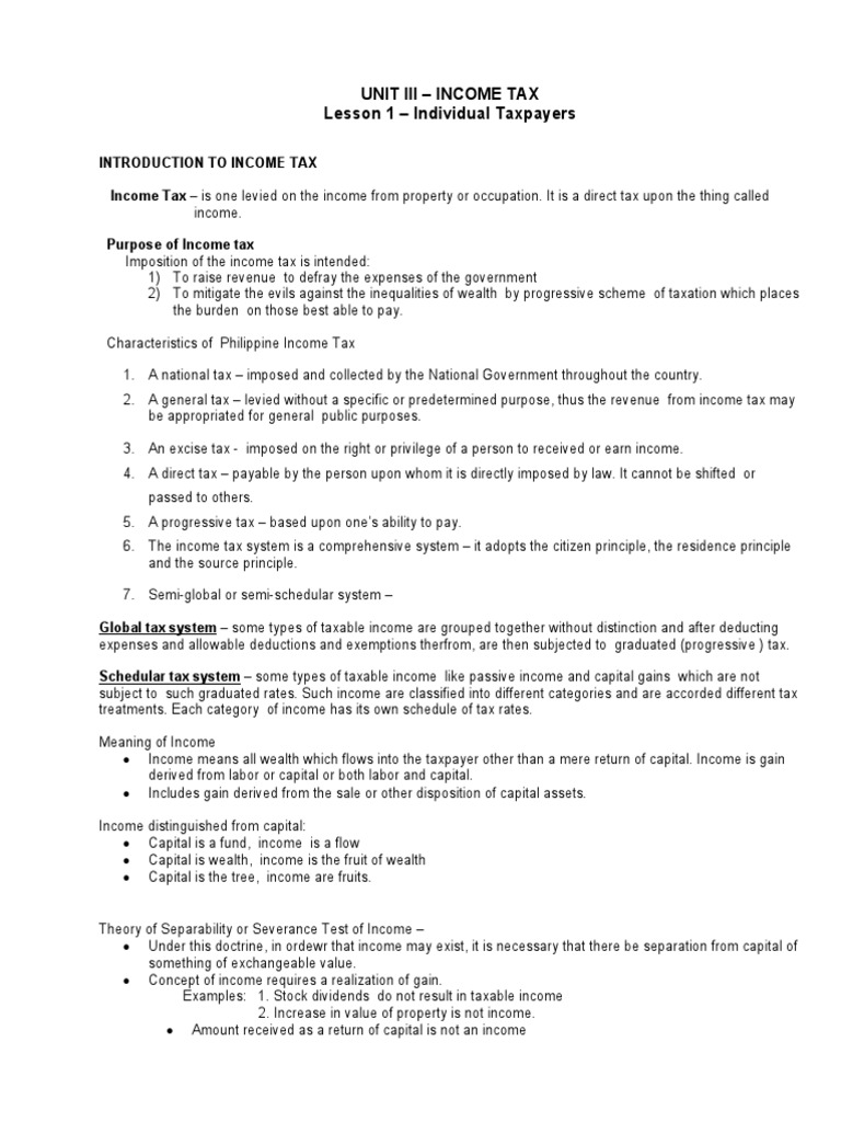Unit III A. Individuals | PDF | Taxes | Capital Gains Tax