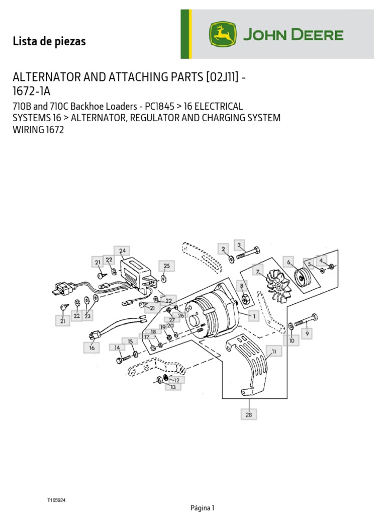 Alternador 710c JOHN DEERE | PDF | Arandela (Hardware) | Componentes