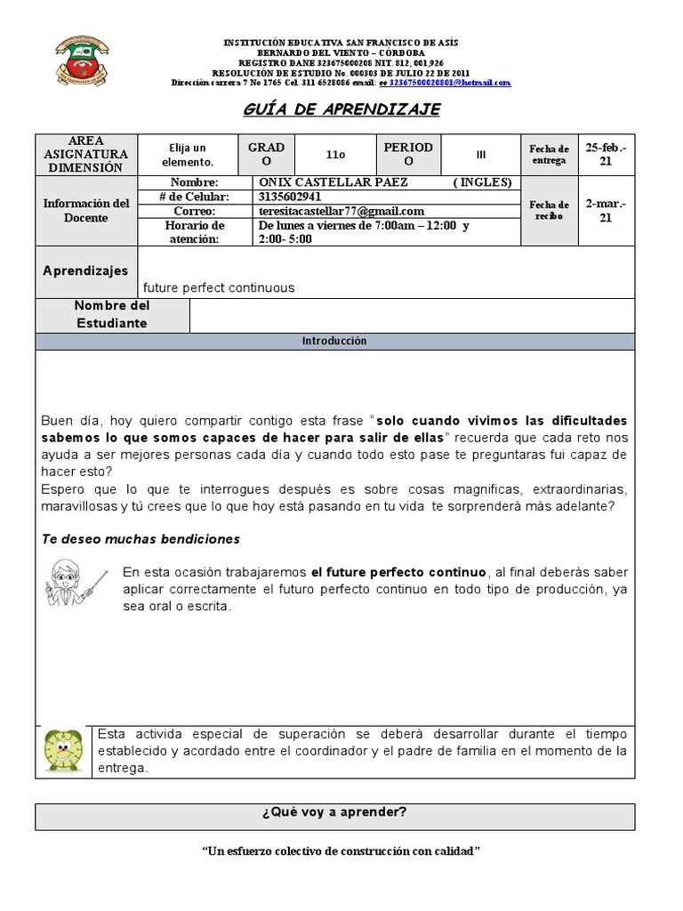 Formato Guía de Aprendizaje N 8 Undecimo | PDF Formato Guía de Aprendizaje N 8 Undecimo | PDF
