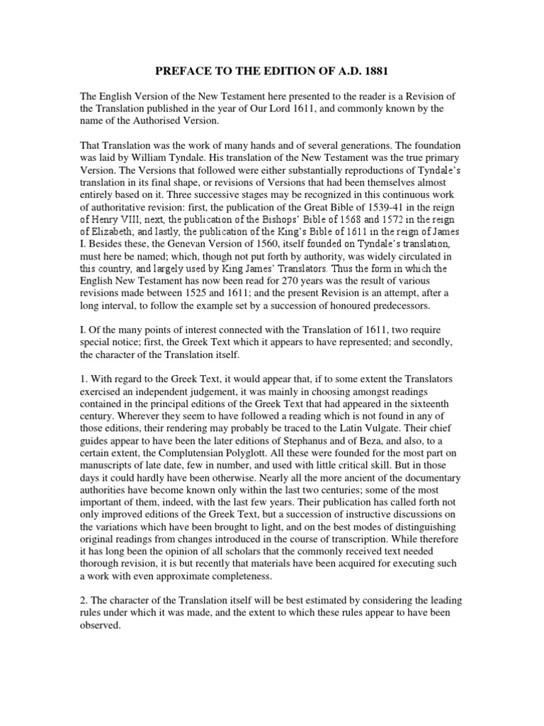 Prefaces To The English Revised Version (1881-85) | PDF | King James ...