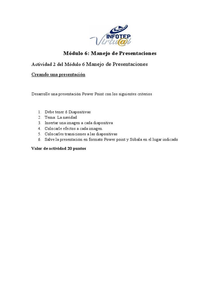 Actividad 2 Del Mod. 6 Presentaciones | PDF