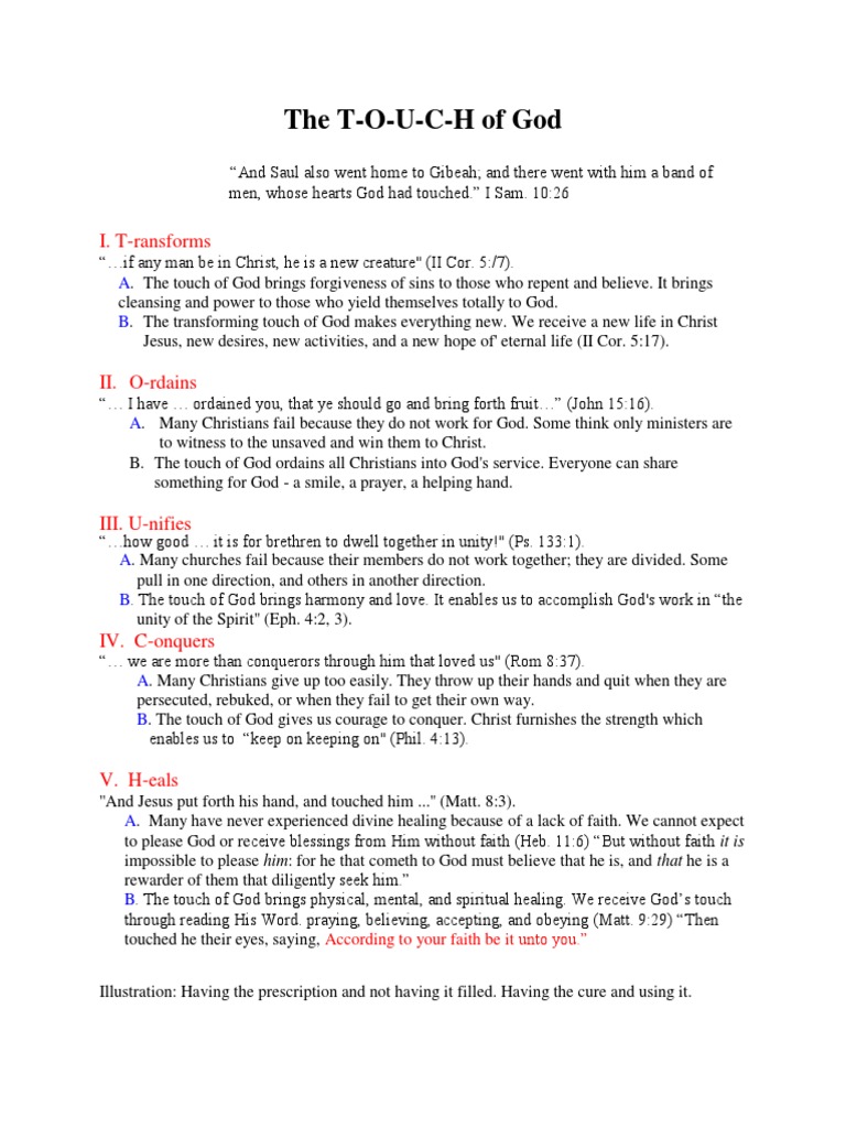 The Transforming Touch of God: How His Divine Touch Transforms, Ordains ...