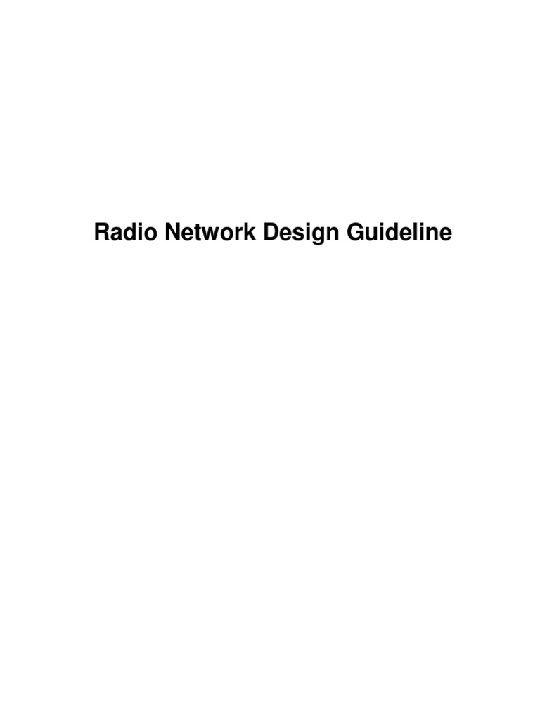 Radio Network Design Guideline PDF Free | PDF | High Speed Packet ...