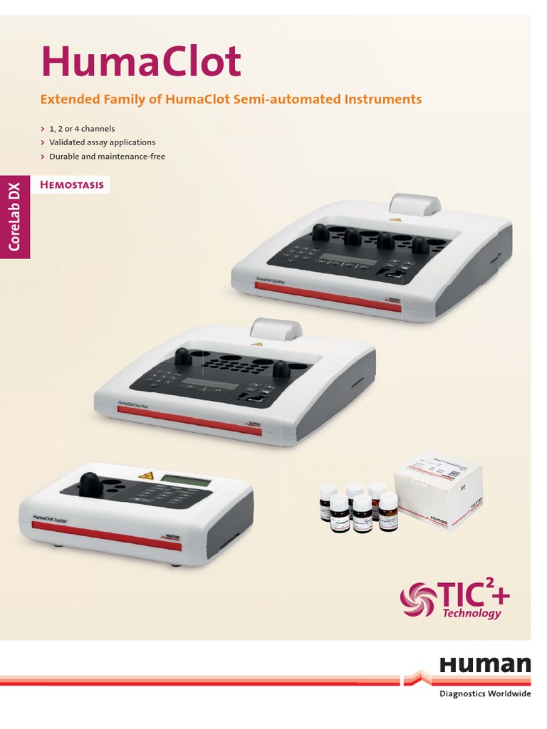 HumaClot Semi Automated Instruments en | PDF | Blood | Tissue (Biology)