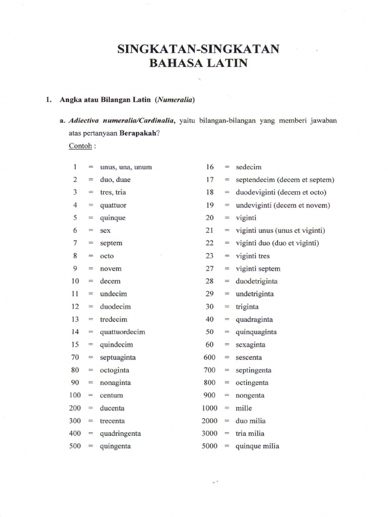 Singkatan-Singkatan Bahasa Latin | PDF