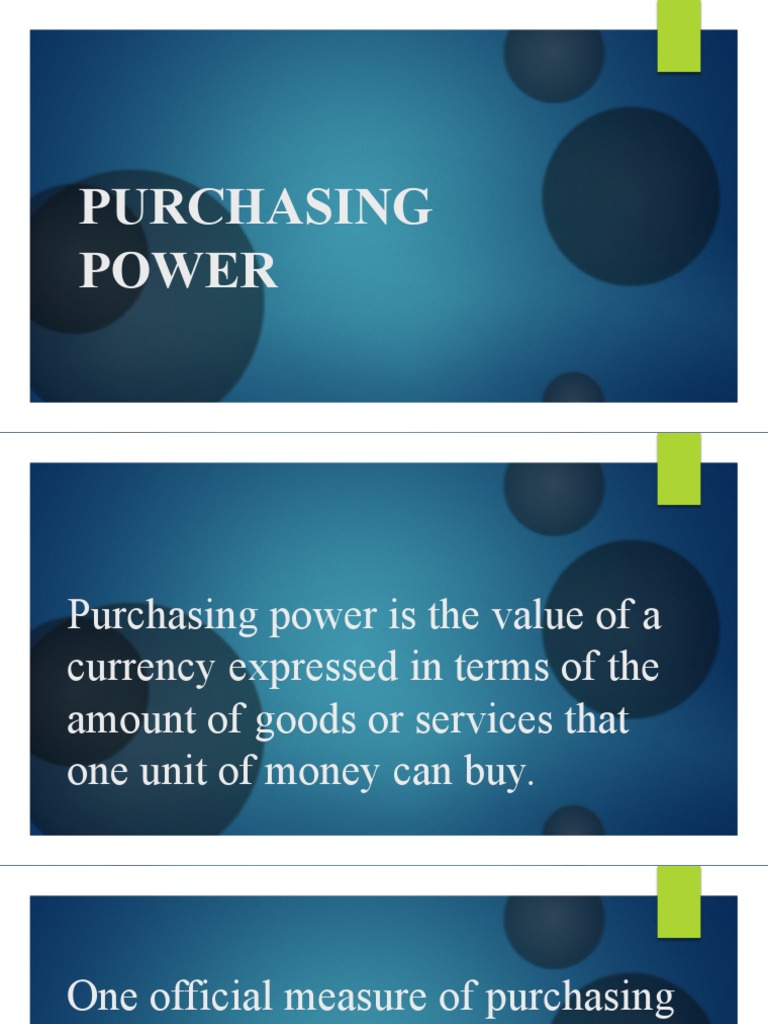 Purchasing Power | PDF