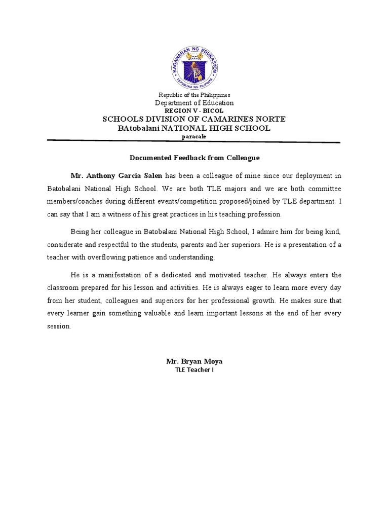 Schools Division of Camarines Norte Batobalani National High School ...