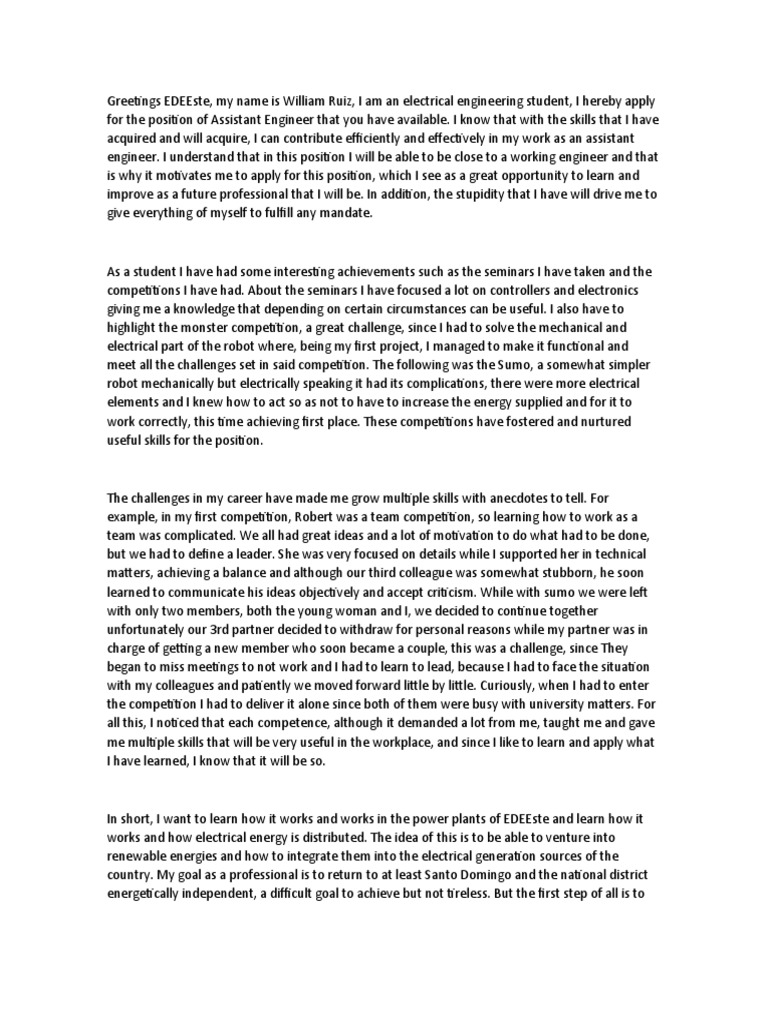 Personal Statement Essay | PDF | Goal | Cognition