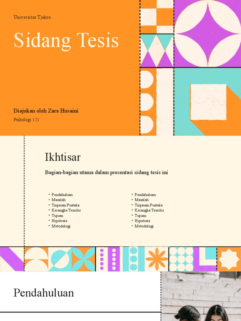 Template PPT Skripsi Bertekstur Geometris Oranye Ungu Dan Biru ...
