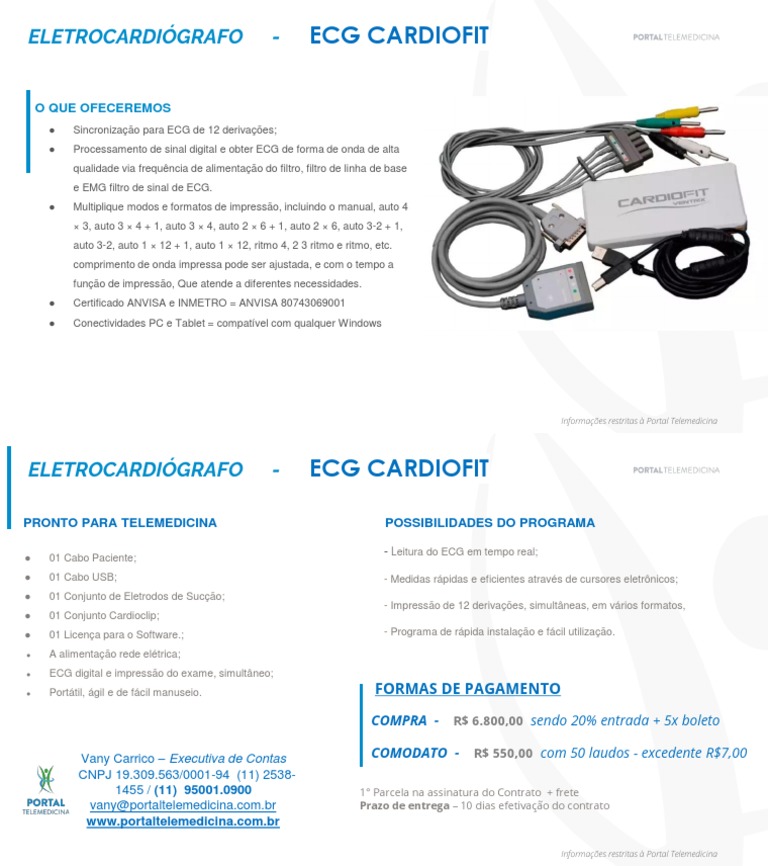 Eletrocardiógrafo ECG Cardiofit: Recursos e Preços | PDF | Tecnologia e ...