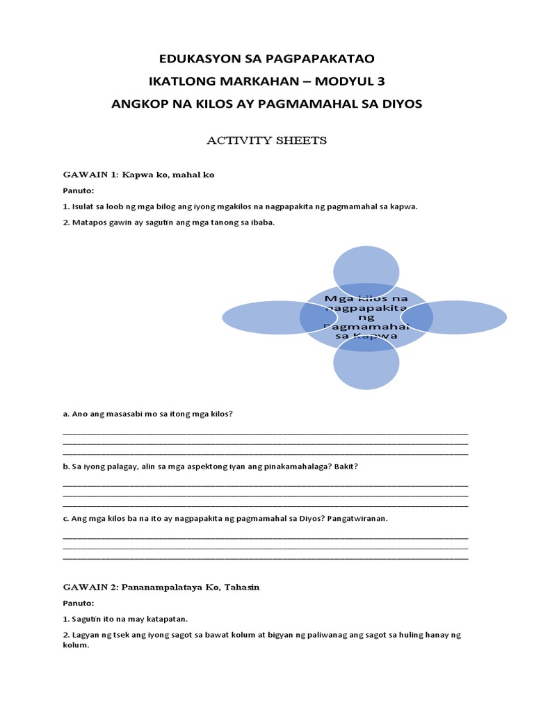Esp 10 Activity Sheet | PDF