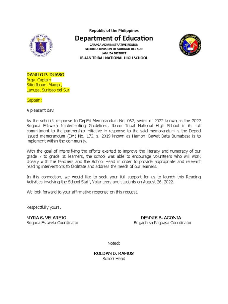 Department of Education: Republic of The Philippines | PDF