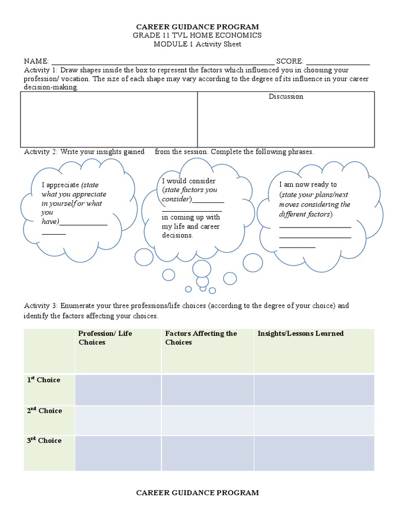 Career Guidance Program | PDF | Economics | Cognition