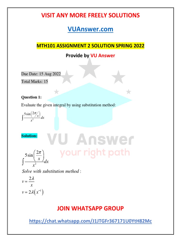 Mth101 Spring 2022 Assignment Solutions Pdf Mathematics