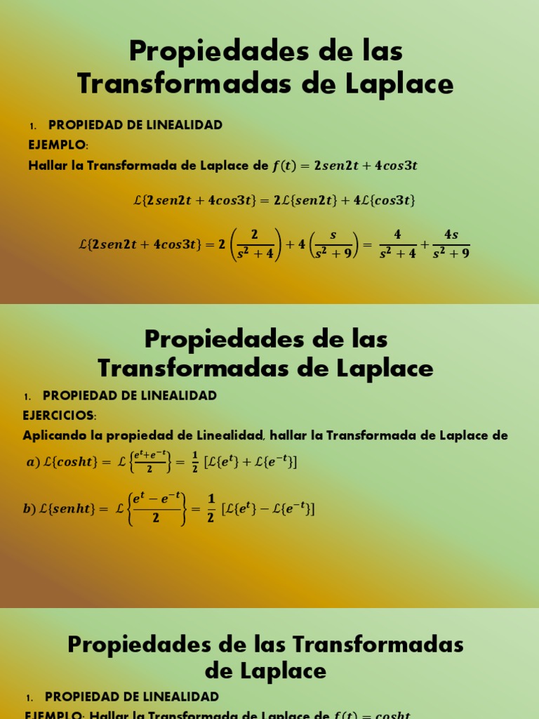 Propiedades Tranf. Laplace | PDF | Transformada de Laplace | Física teórica