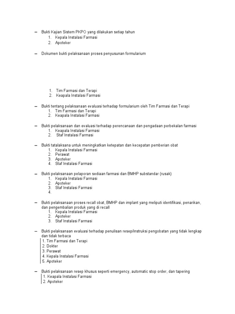Bukti Pelaksanaan Sistem PKPO Farmasi | PDF | Pengembangan Diri | Sains & Matematika