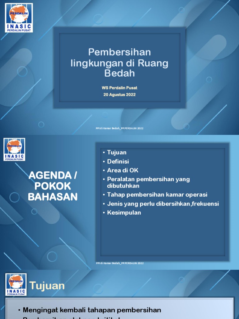 PEMBERSIHAN LINGKUNGAN KAMAR OPERASI PP Perdalin | PDF