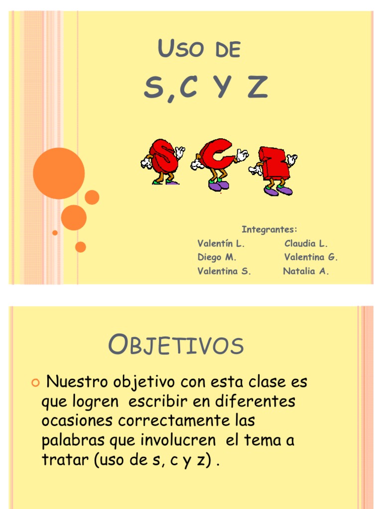 Uso de S, C y Z | PDF | Semántica | Ciencia cognitiva
