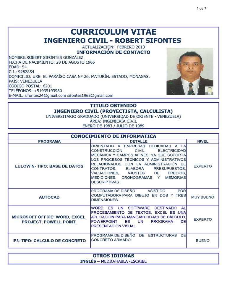 Curriculum Robert Ing | PDF