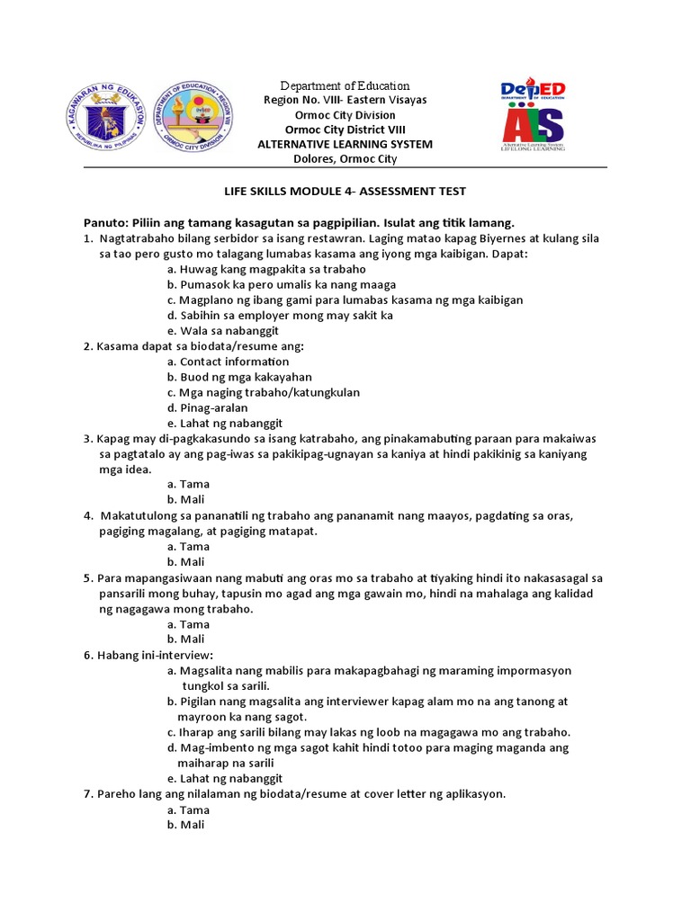 Module 4 Assessment Test Pdf