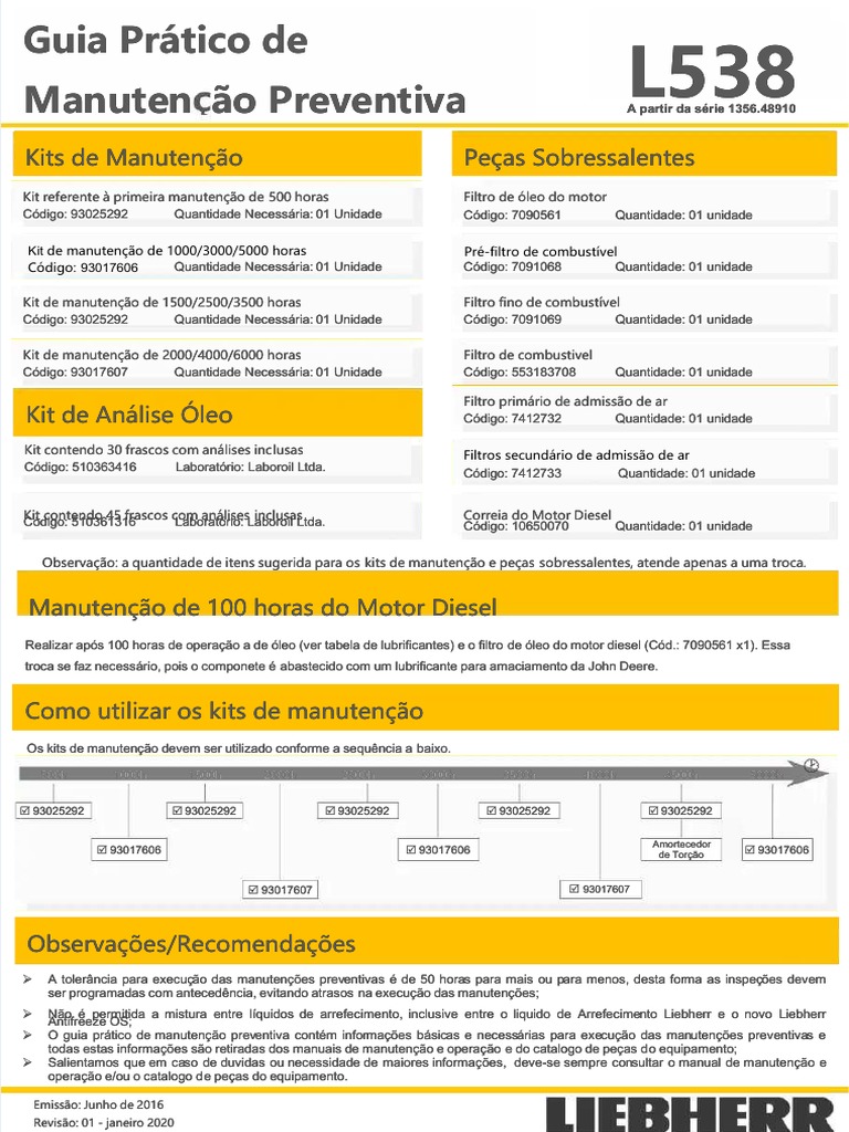 Guia Prático de Manutencao Preventiva L 538 | PDF | Motores | Líquidos