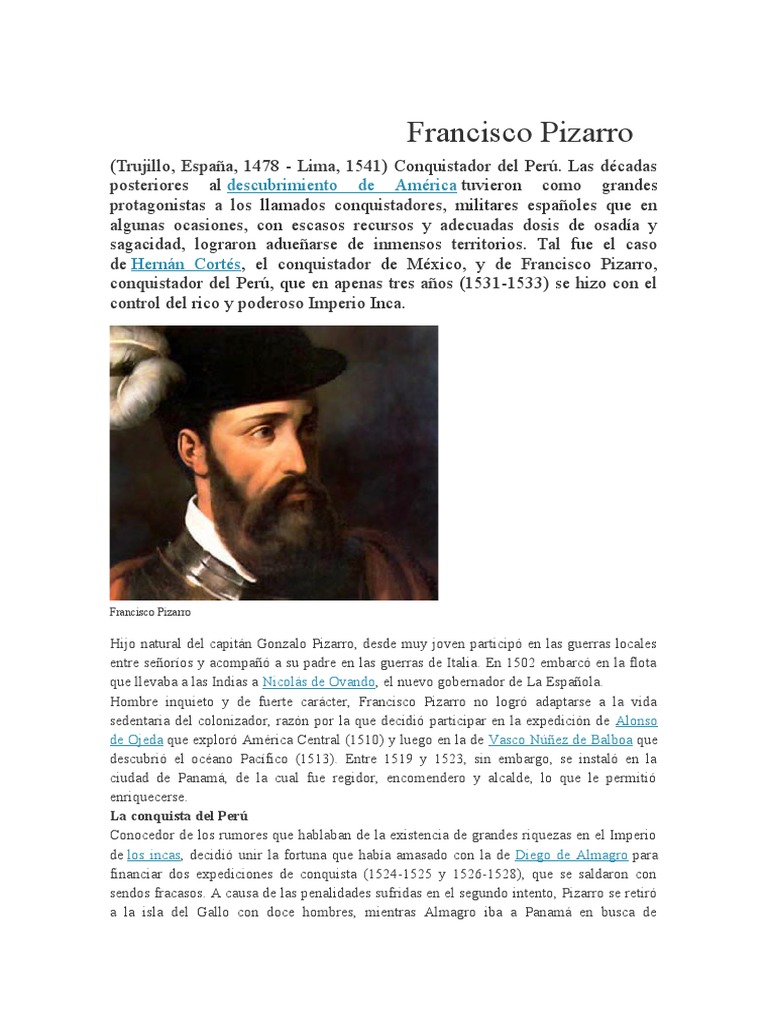 Francisco Pizarro | PDF | Francisco Pizarro | Colonización española de ...