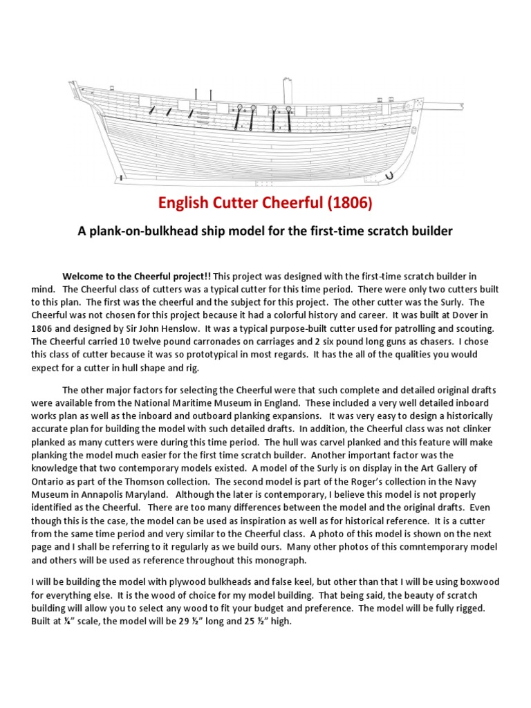 English Cutter Cheerful One | PDF | Ships | Watercraft
