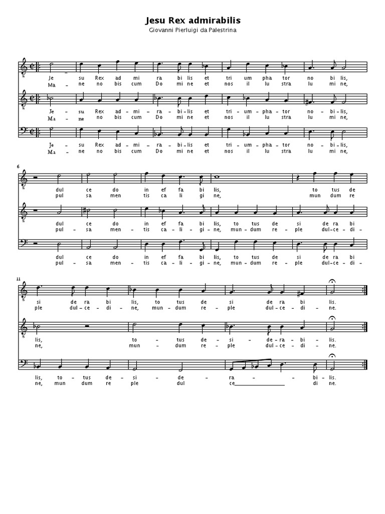 Palestrina Jesu Rex Admirabilis | PDF