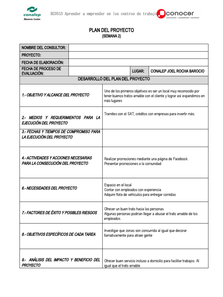 Ec0513-F5. Plan Del Proyecto | PDF | Business