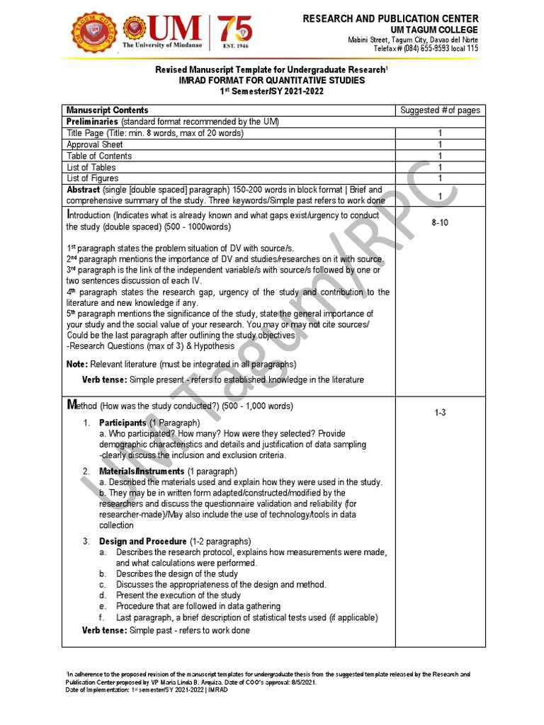 Student Researchers Guide New Template 1 Quantitative 1 | PDF ...