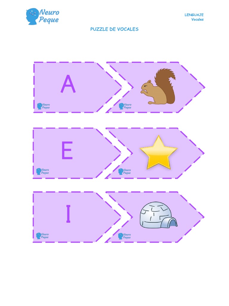 Puzzle de Vocales 1 | PDF | Artes del Lenguaje y Comunicación