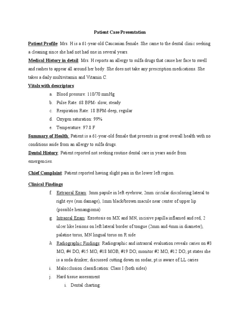 Patient Case Presentation-Portfolio | PDF | Periodontology | Health ...