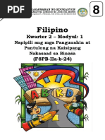 2nd Quarter Filipino 8 | PDF