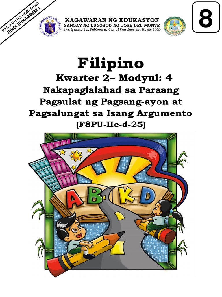 Filipino 8 Q2-M4 Pagsang-Ayon at Pagsalungat | PDF