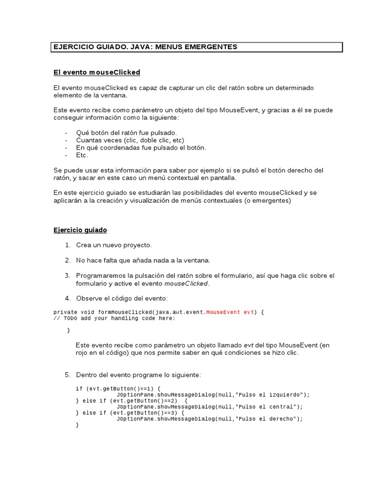 13 Guiados Menus Emergentes | PDF | Ventana (informática) | Menú ...