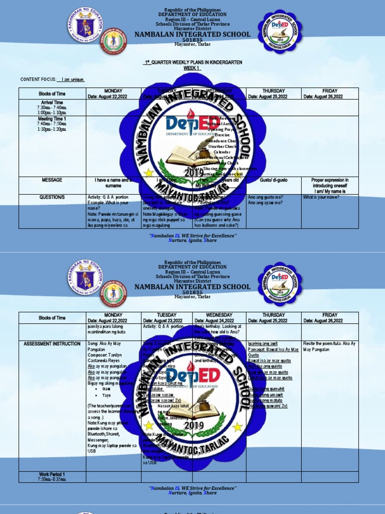 Blocks of Time KINDER LP 2022-2023 | PDF