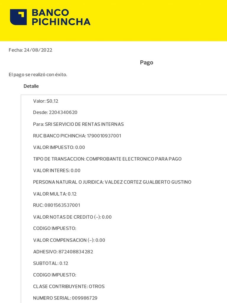 Detalle | PDF | Finanzas y dinero