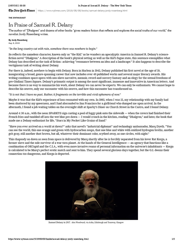 In Praise of Samuel R. Delany - The New York Times | PDF