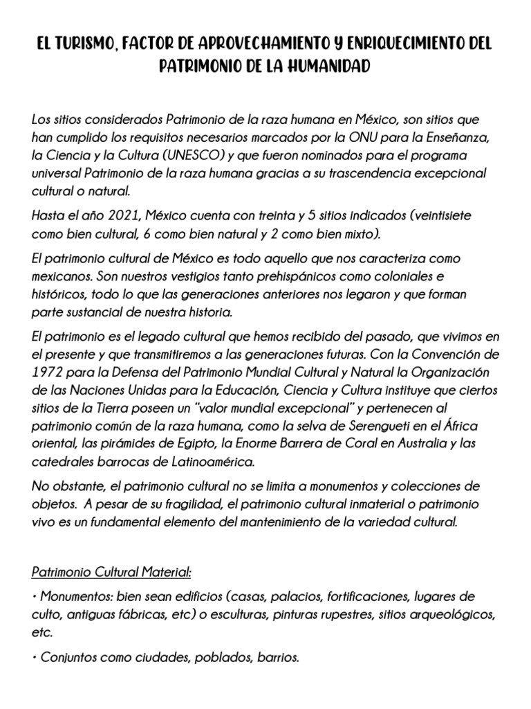 Actividad - Investigación Patrimonio | PDF | Patrimonio de la Humanidad | Patrimonio cultural