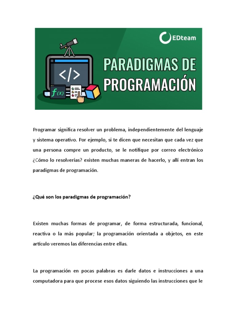 01 Paradigmas de Programacion | PDF | Lenguaje de programación | Programación de computadoras