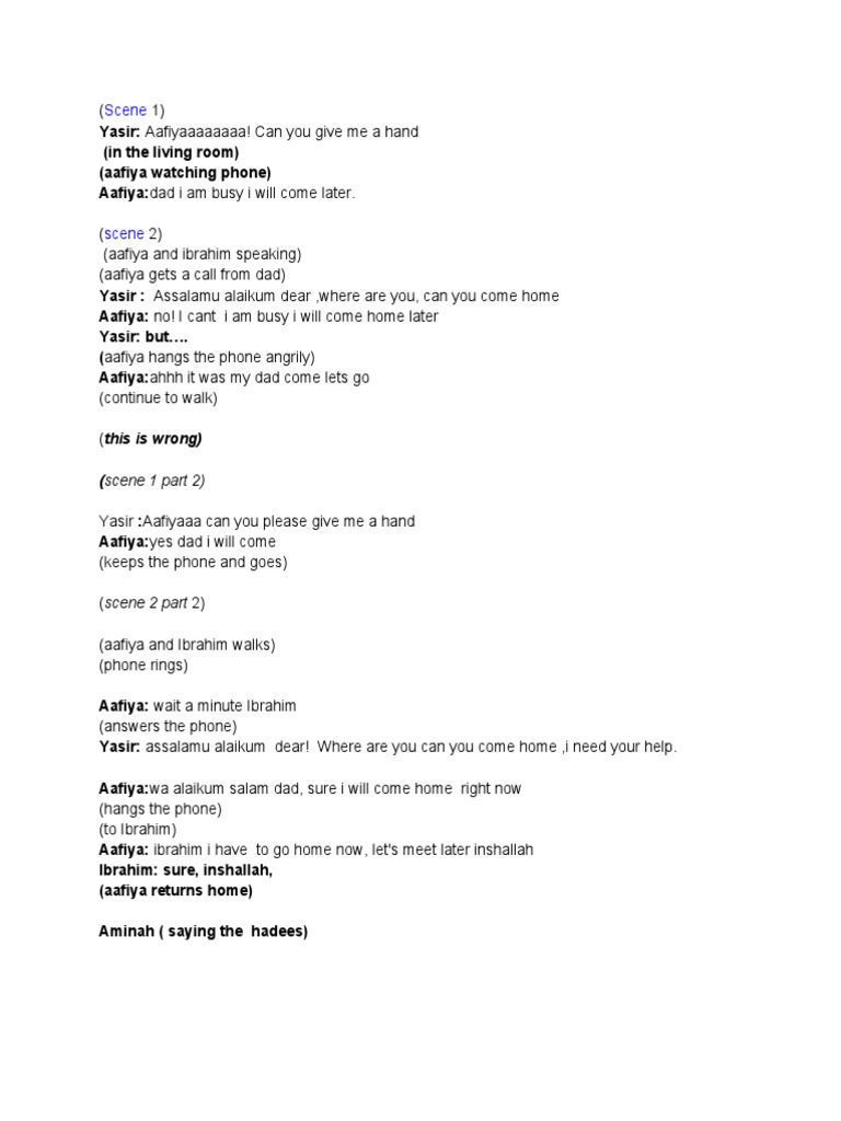Scene 1 Part 2 | PDF